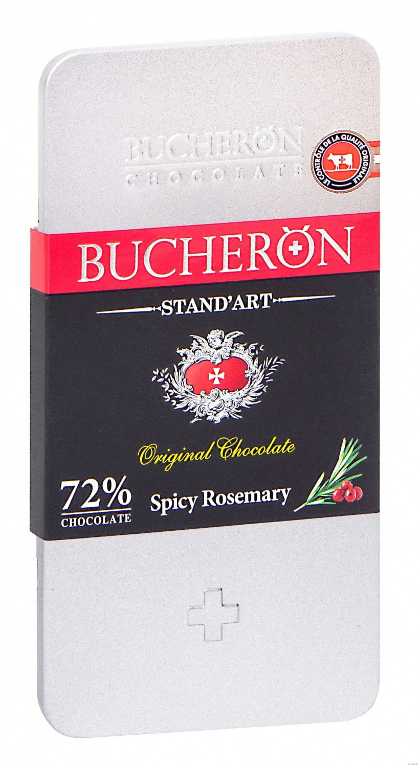 Bucheron Черен шоколад 72% какао с розмарин и розов пипер 100 гр ...