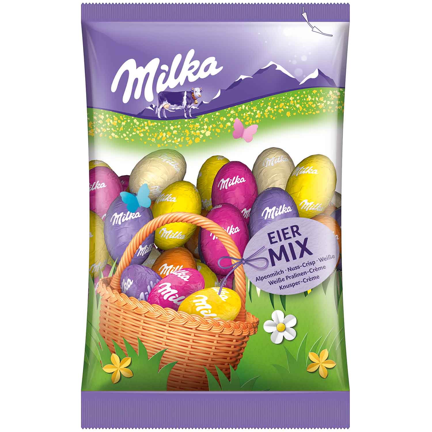 Milka Микс от различни алпийски млечни шоколадови яйца 350 гр ...